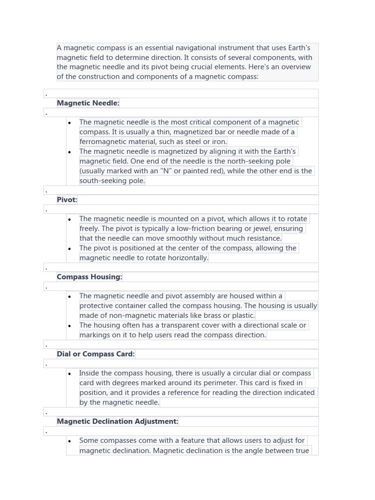 Magnetic Compass Report 2 | PDF | Compass | Applied And ...