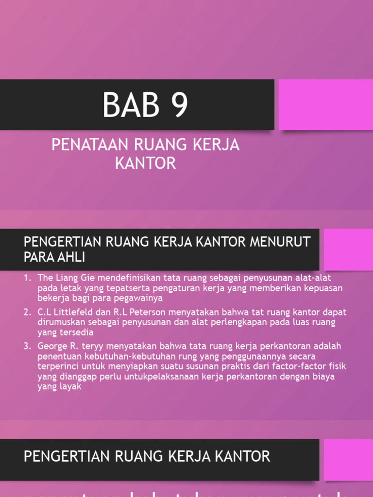 Materi Adm Umum Bab 9 Penataan Ruang Kerja Kantor | PDF | Bisnis ...
