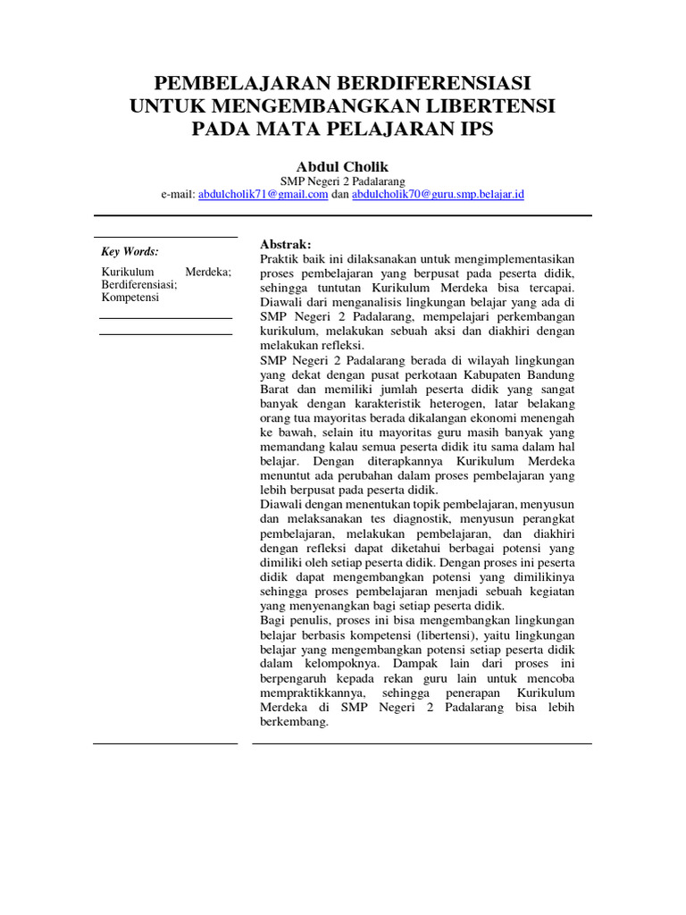 Best Praktis - Berdiferensiasi - Abdul Cholik | PDF | Karier & Perkembangan