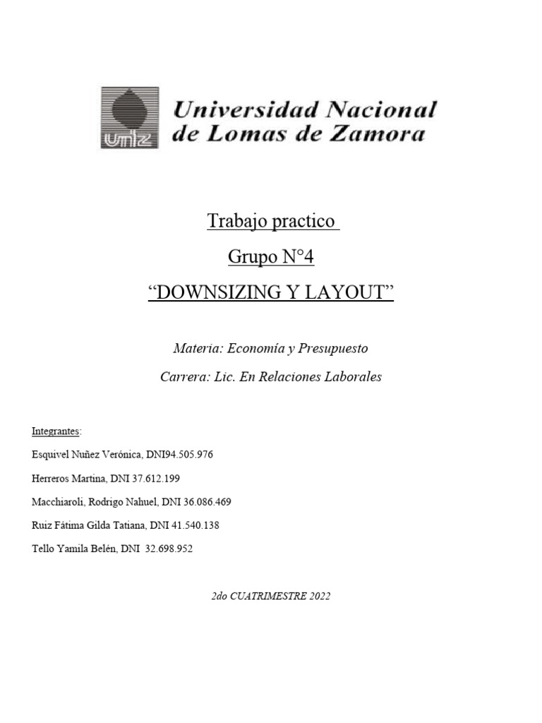 Downsizing y Layout (Terminado) | PDF | Business | Calidad (comercial)