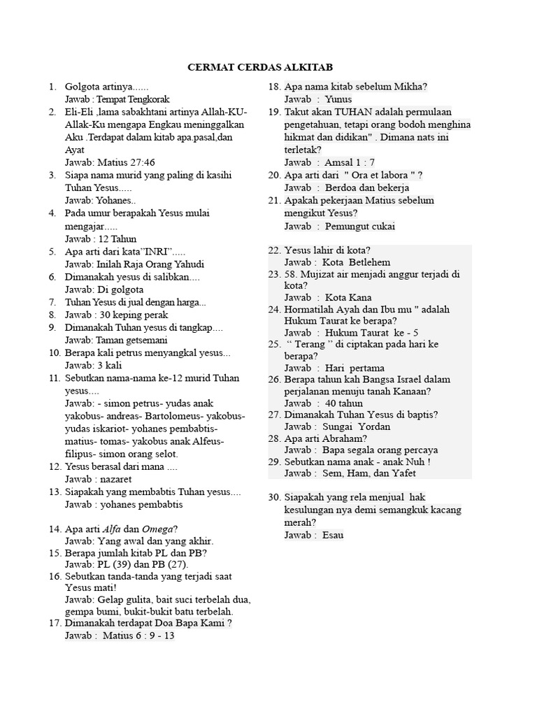 Pertanyaan Seputar Yesus dan Alkitab | PDF