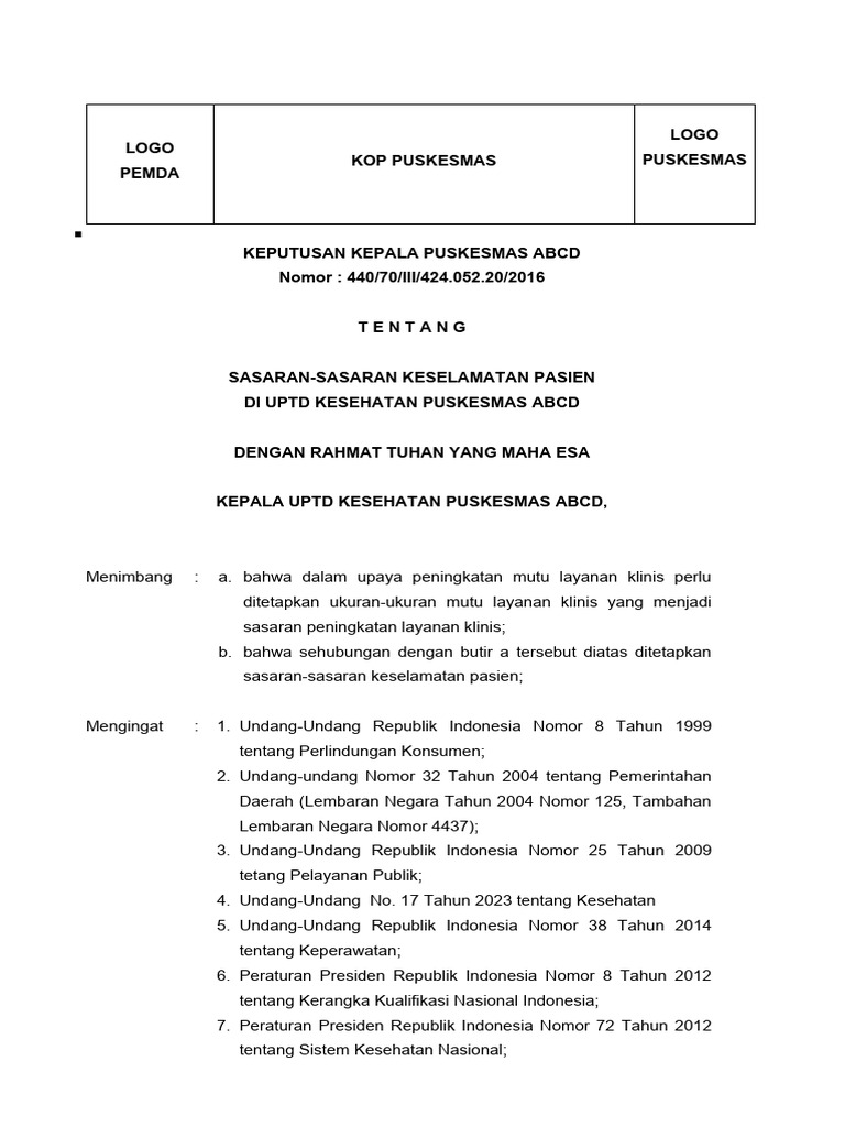 5311 SK SKP Puskesmas | PDF