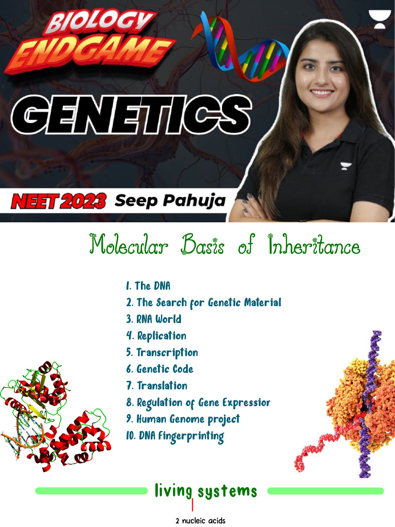 Molecular Basis of Inheritance - Super Notes by Seep Pahuja | PDF ...
