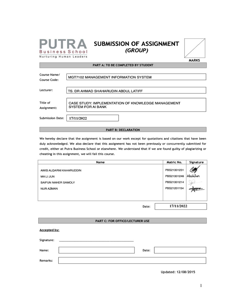 MGT7102 Mis - Group Assignment | PDF | Islamic Banking And Finance ...