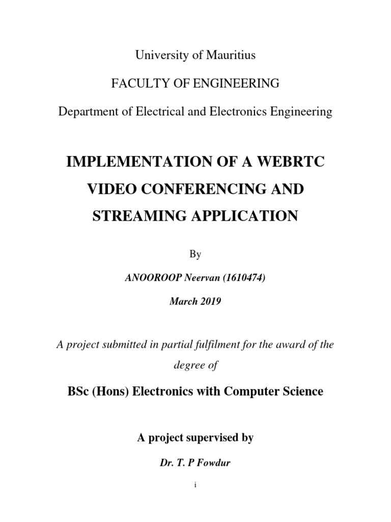 Final WebRTC 2 | PDF | World Wide Web | Internet & Web