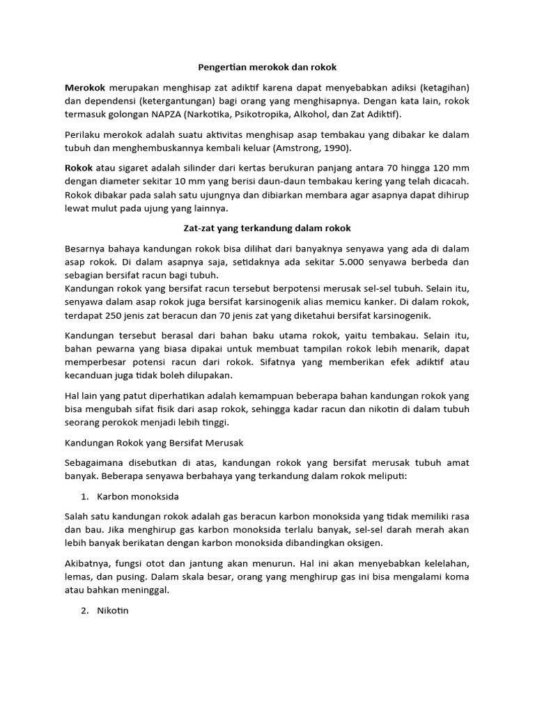 Materi Bahaya Merokok 1 Pdf