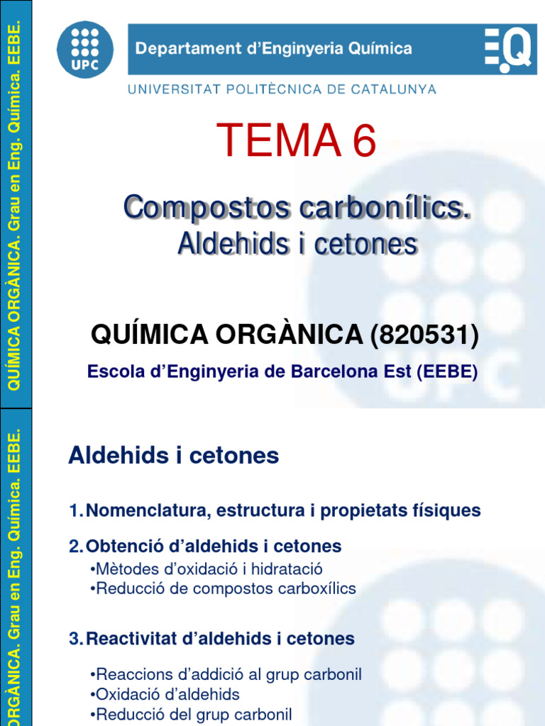 Tema 6 Aldehids I Cetones V3 Pdf