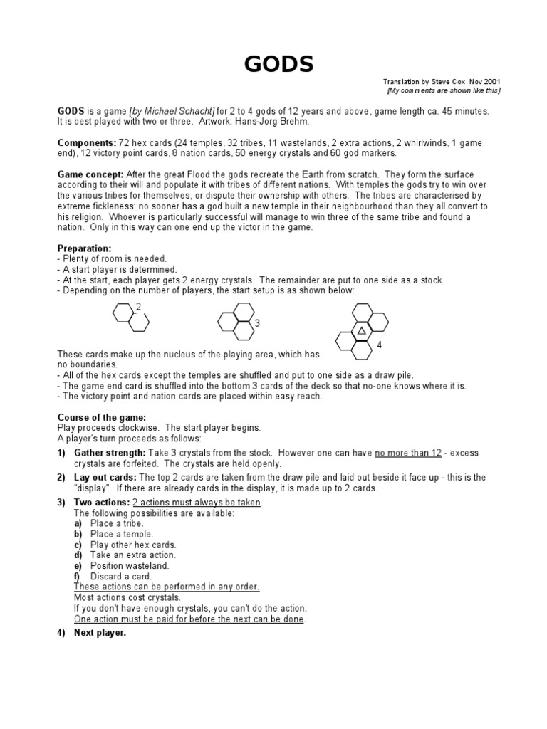 Gods Rules | PDF | Games Of Mental Skill | Tabletop Games
