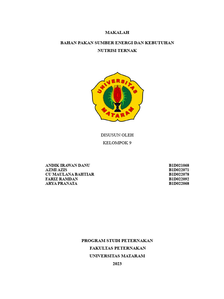 Bahan Pakan Sumber Energi | PDF