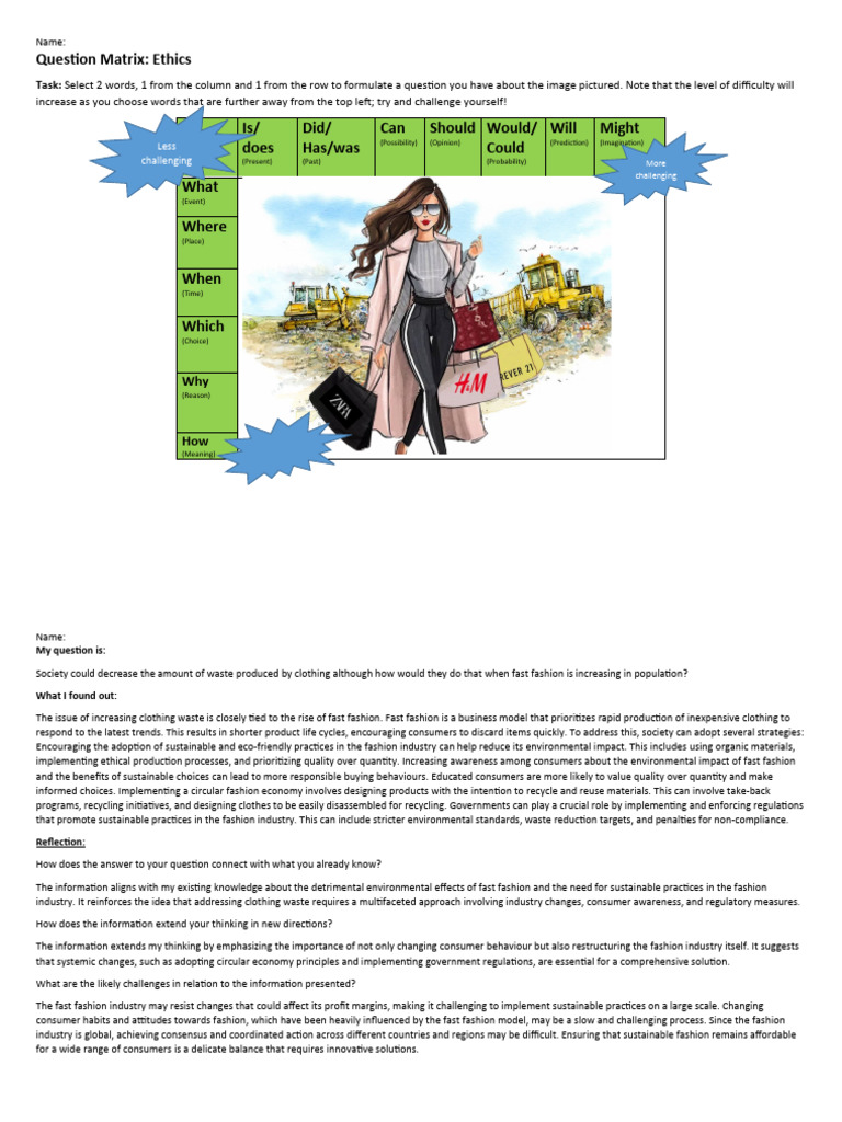 Question Matrix 1 | PDF | Sustainability | Natural Environment