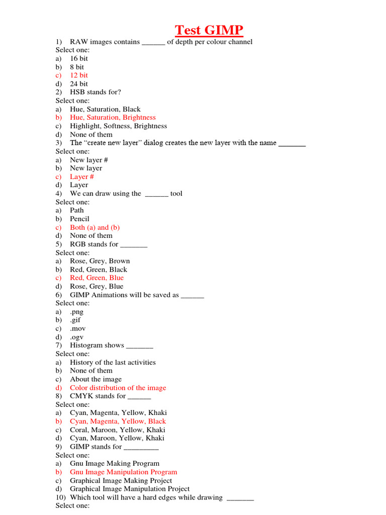 GIMP Test | PDF | Digital Signal Processing | Imaging