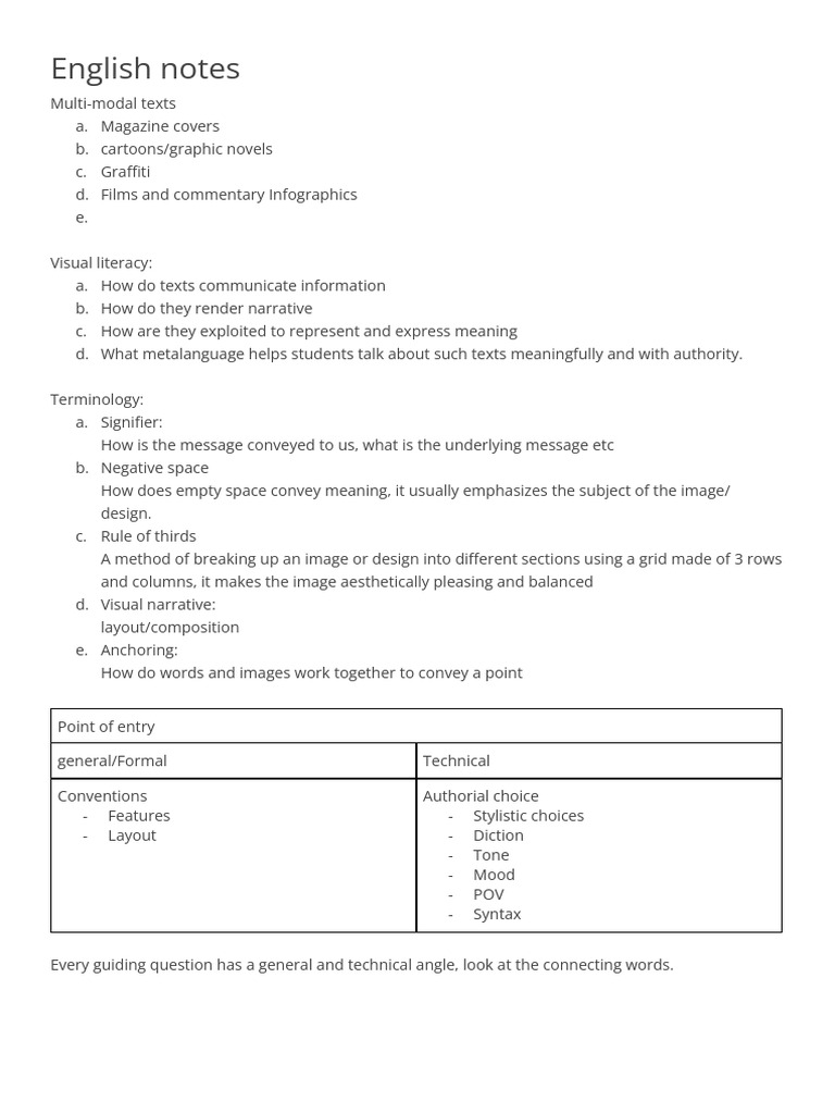 English Notes | PDF | Rhetoric | Linguistics