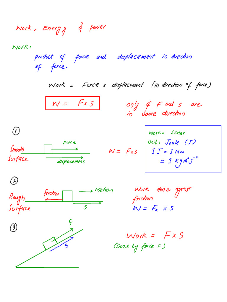 Work Energy Power Notes As Phy | PDF
