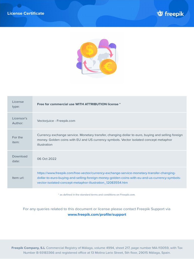 License Certificate: Free For Commercial Use WITH ATTRIBUTION License ...