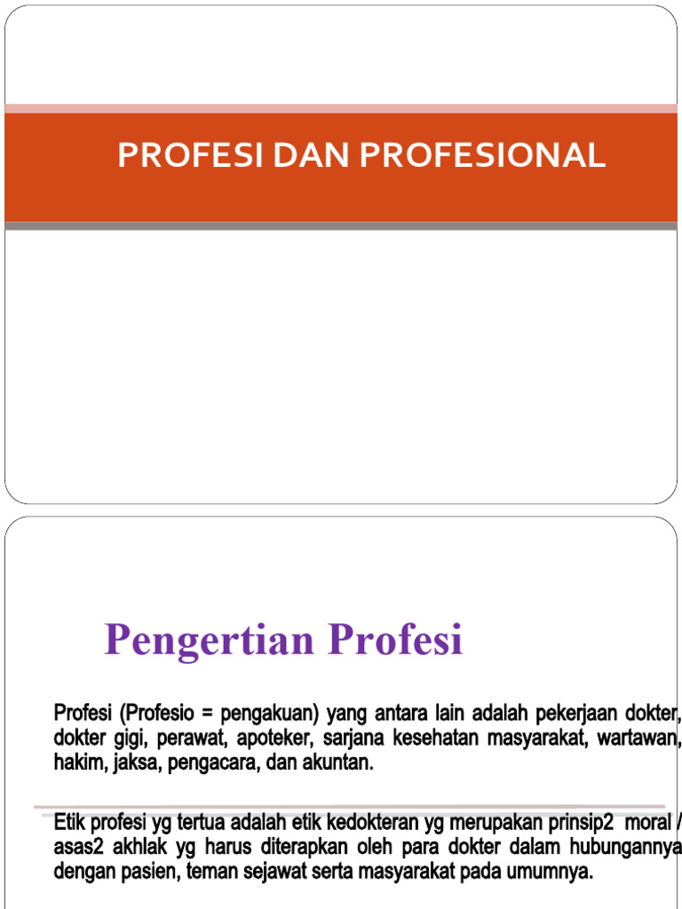 4.profesi Dan Profesionalisme | PDF | Karier & Perkembangan