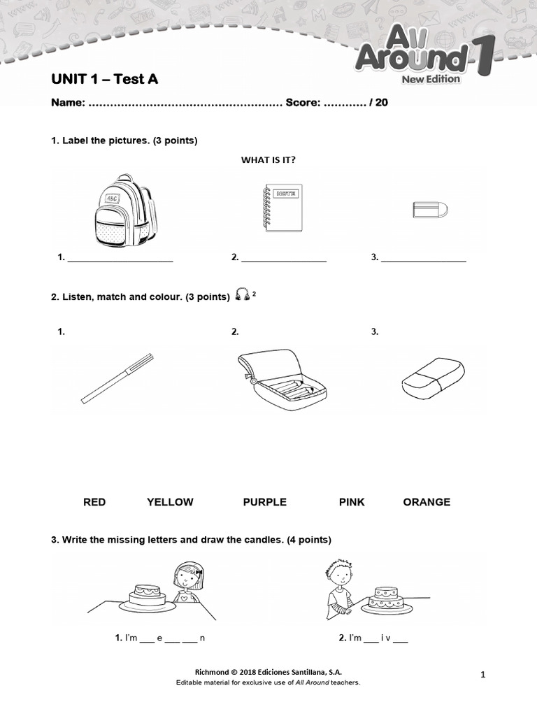 All Around 1 - Tests | PDF