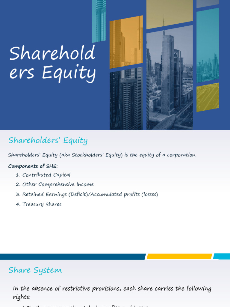 Shareholders Equity | PDF | Dividend | Stocks