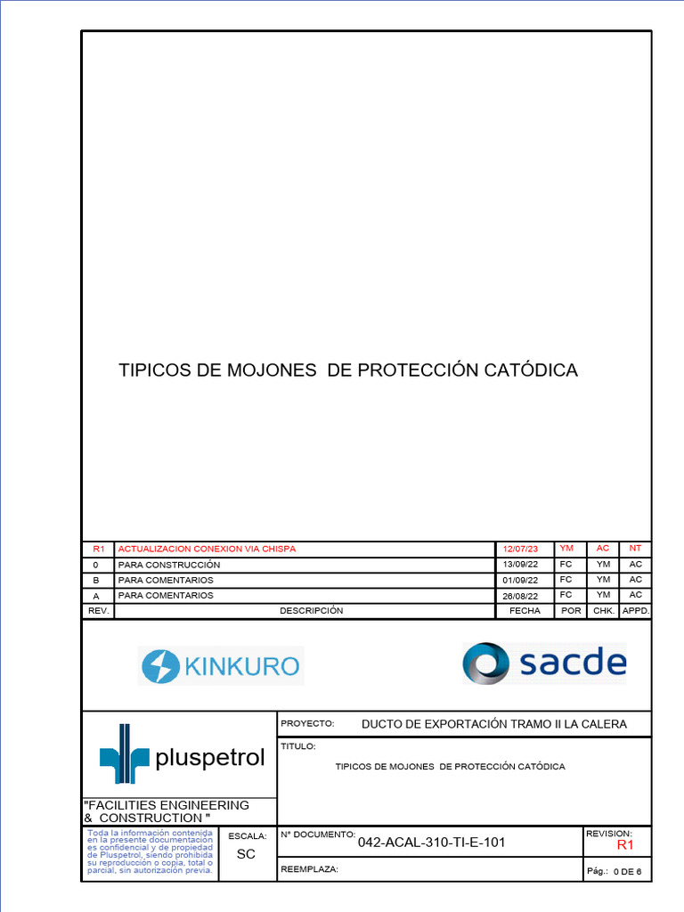 042-ACAL-310-TI-E-101 - Típicos de Mojones de Protección Catódica | PDF