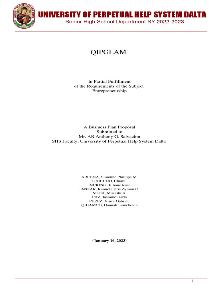 Group-1 Final Business Plan | PDF | Business | Business Process