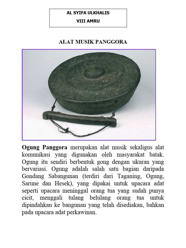 Alat Musik Panggora | PDF