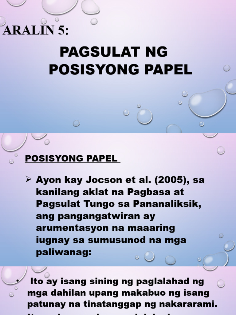 Posisyong Papel | PDF