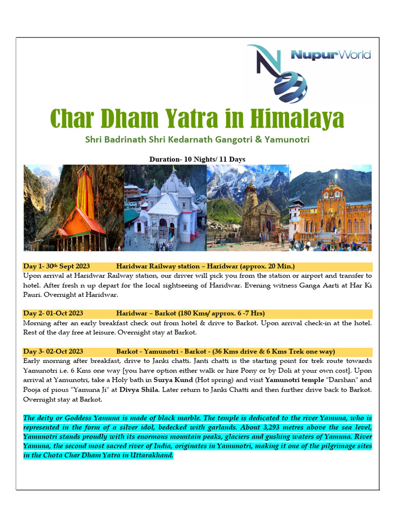 Char Dham Yatra in Himalaya Deluxe | PDF | Hindu Worship | Indian Religions