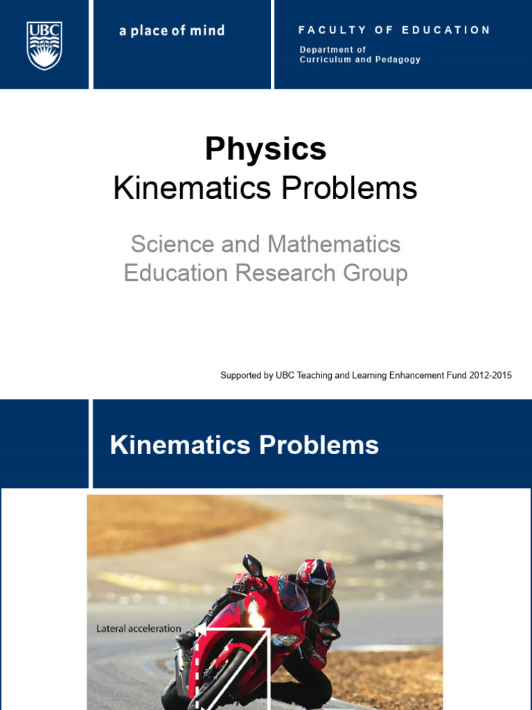 Sec Phys Kinematics Problems | PDF | Velocity | Acceleration