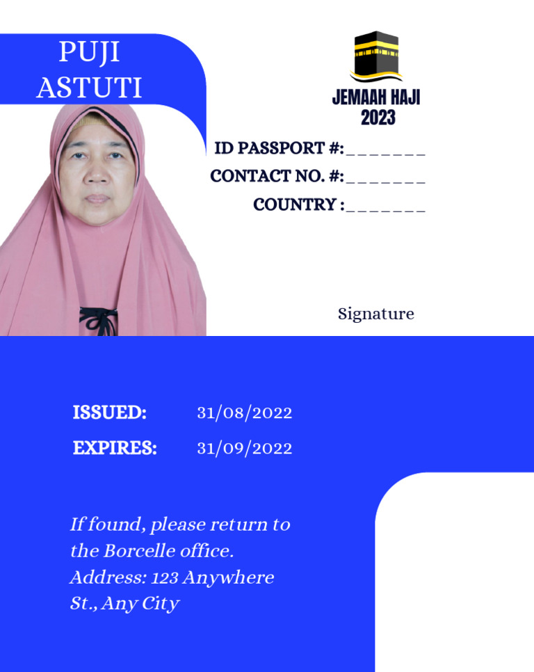 Blue Minimalist Business Employee ID Card | PDF