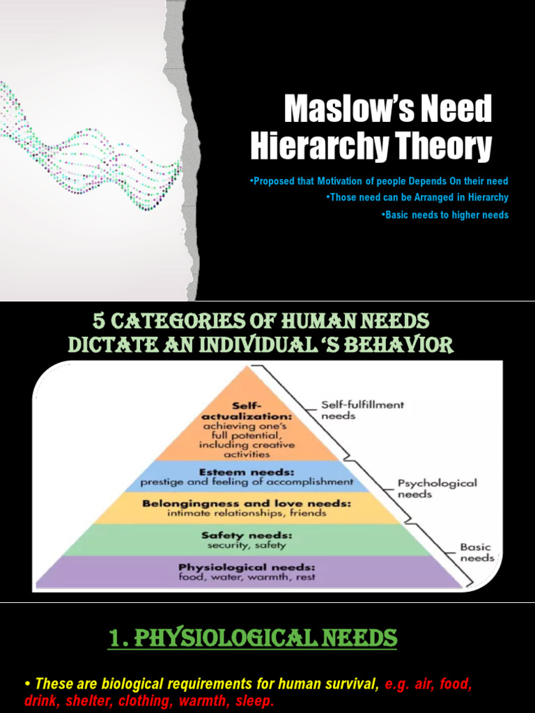 Maslow's Need Hierarchy Theory (PPM Presentation) | PDF | Psychology ...