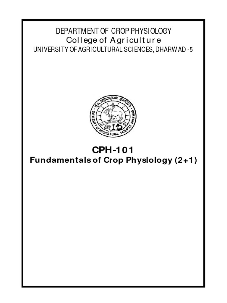 CPH-101-Fundamentals of Crop Physiology | PDF | Photosynthesis | Chlorophyll