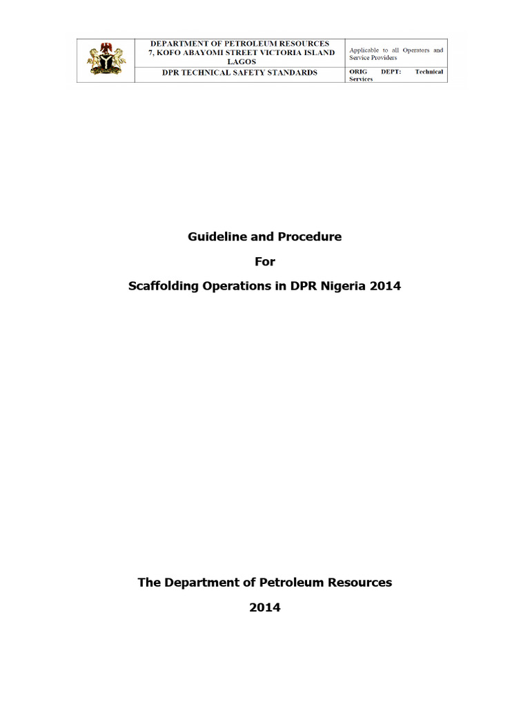 Guideline and Procedure - Docx DPR July 14 | PDF | Scaffolding | Elevator