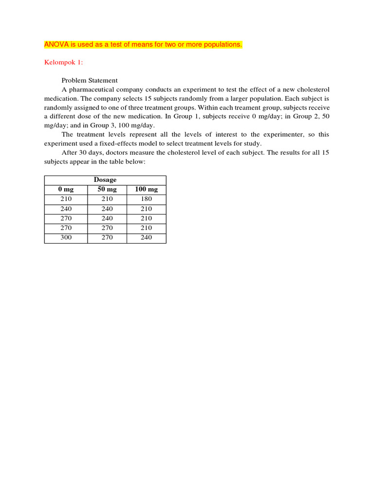 Tugas ANOVA 1 Faktor 2 TMMA 2023 - 085022 | PDF | Analysis Of Variance | Experiment