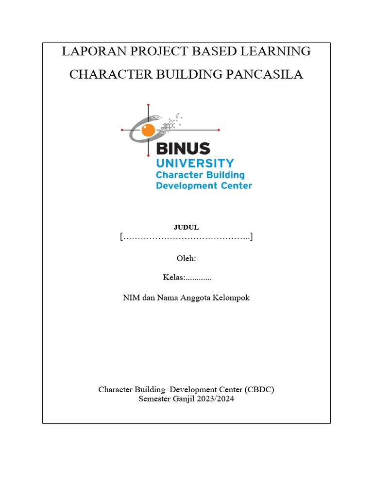 Laporan PBL Character Building Pancasila | PDF