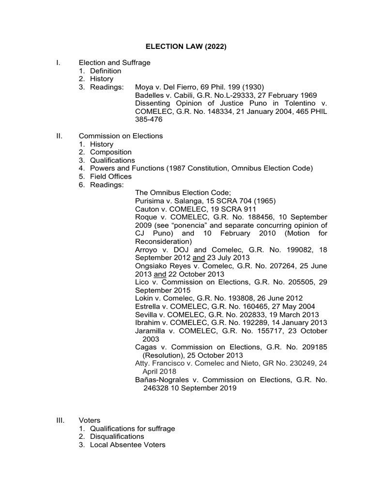 Election Law Module - Atty. Pascasio | Download Free PDF | Commission On Elections (Philippines ...