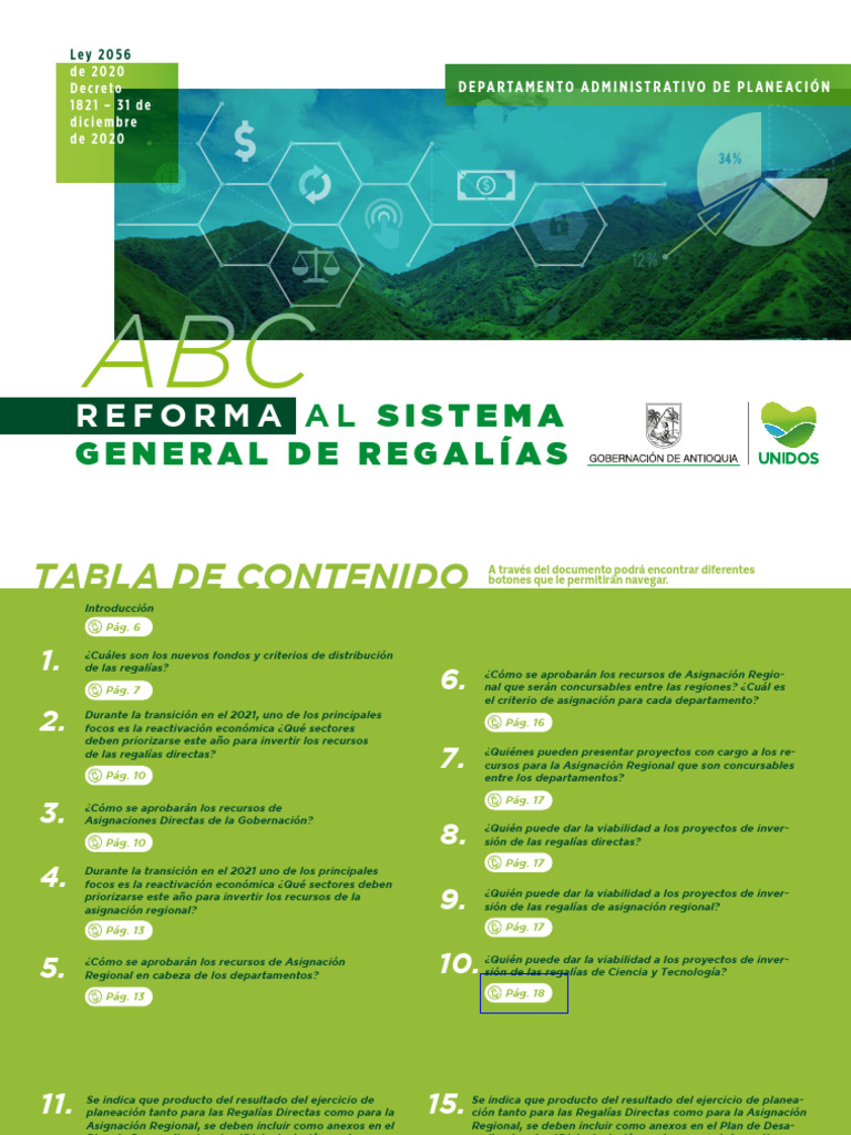 ABC Reforma SGR | PDF | Pago de regalías | Planificación