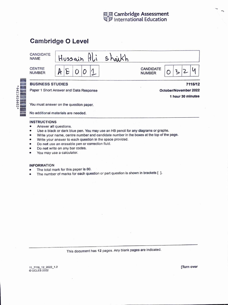 Business Paper (1) 26 Sep 2023 | PDF | Teaching Methods & Materials
