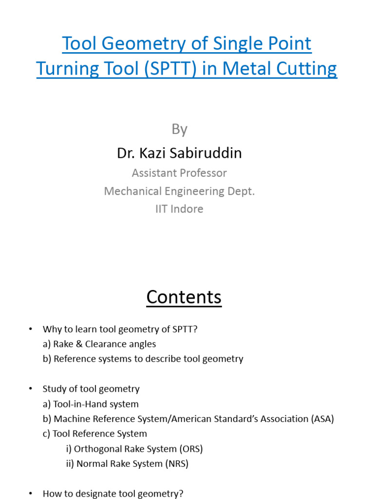 ME 305 - 03 Tool Geometry | PDF | Machining | Angle