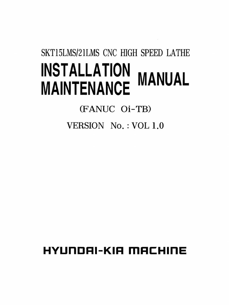 HyundaiWia - SKT21LMS INSTALL MAINT MANUAL | PDF | Machining | Drill