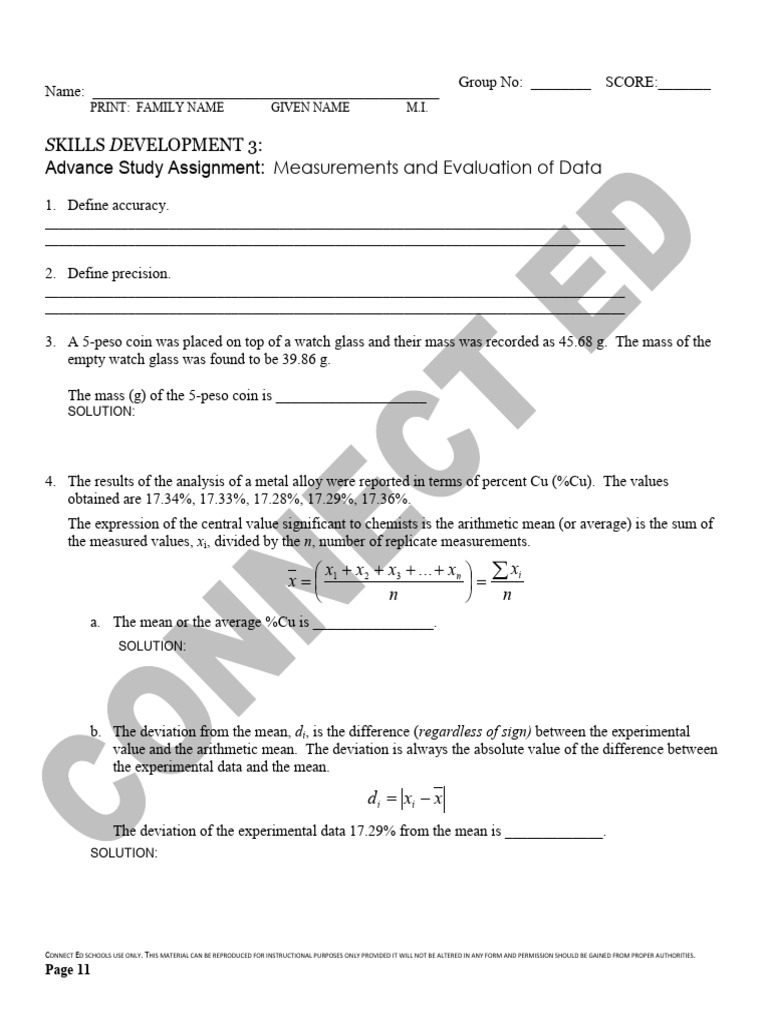 Gen Chem Lab 1 Handouts Connect Ed (1) - ASA | PDF | Parts Per Notation ...