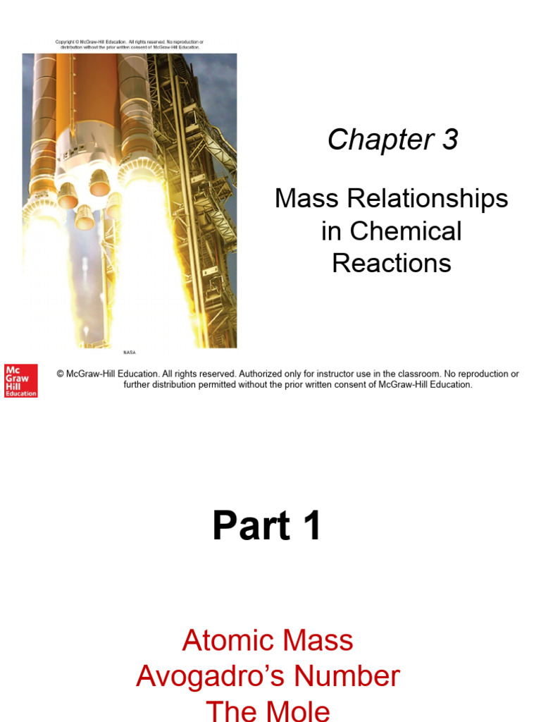 Part 1 Chapter 3 - Mass Relationships in Chemical Reactions | PDF ...