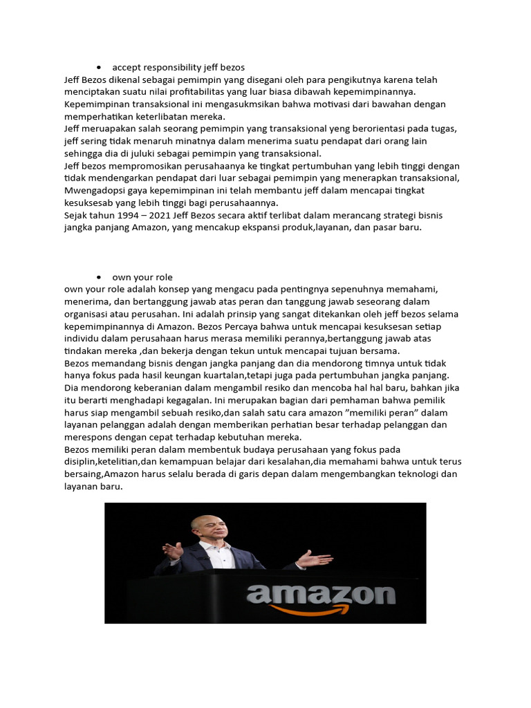 Accept Responsibility Jeff Bezos | PDF