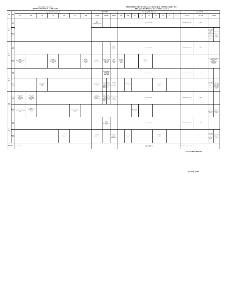 1. Tkb Chính Quy Tuần 6 | PDF