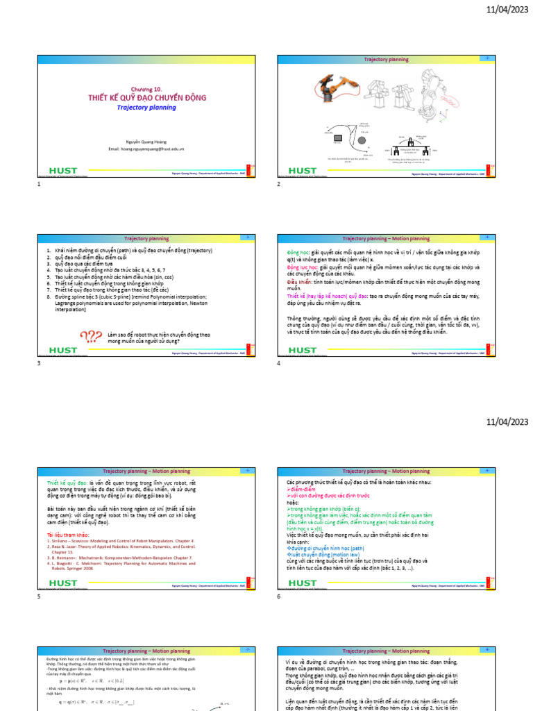 Robotics 10 Trajectory planning - 4s | PDF