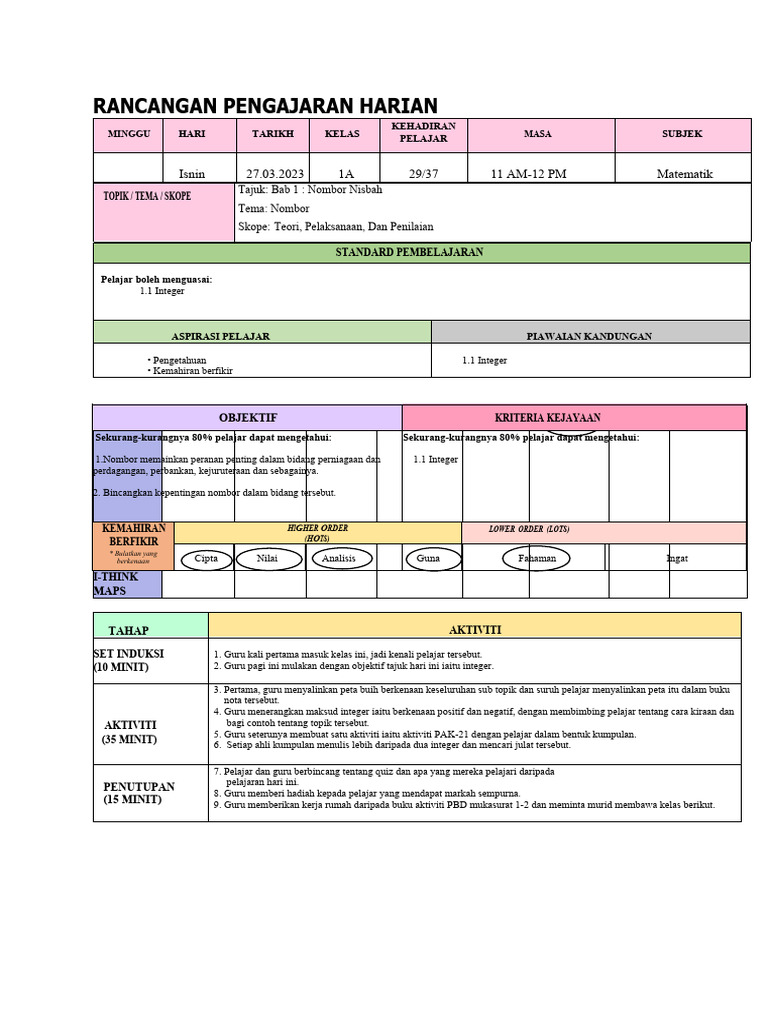 Lesson Plan | PDF