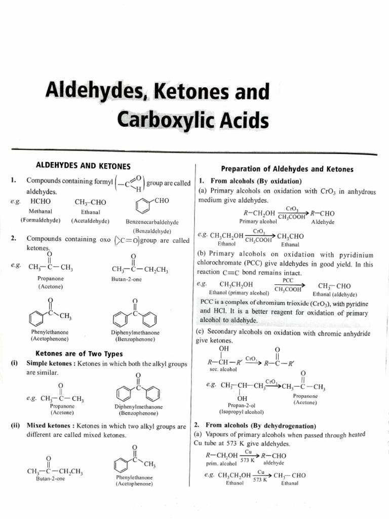 Aldehydes, Ketones & Carboxylic Acids | PDF | Aldehyde | Ketone