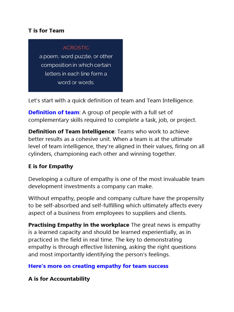 Team Intelligence | PDF | Communication | Empathy