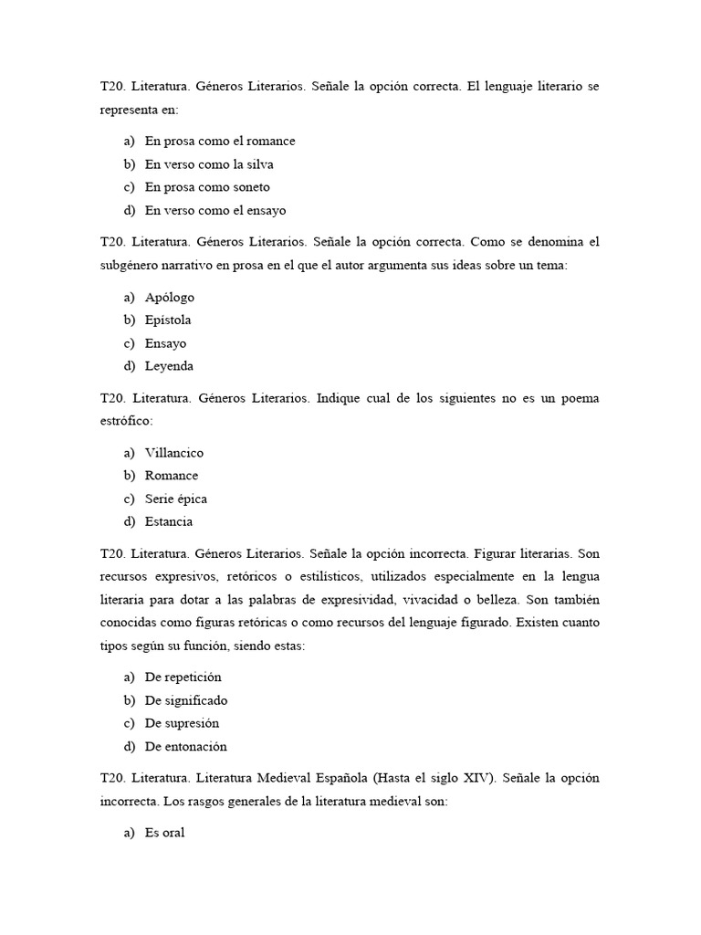 EXAMEN | PDF | Prosa | Barroco