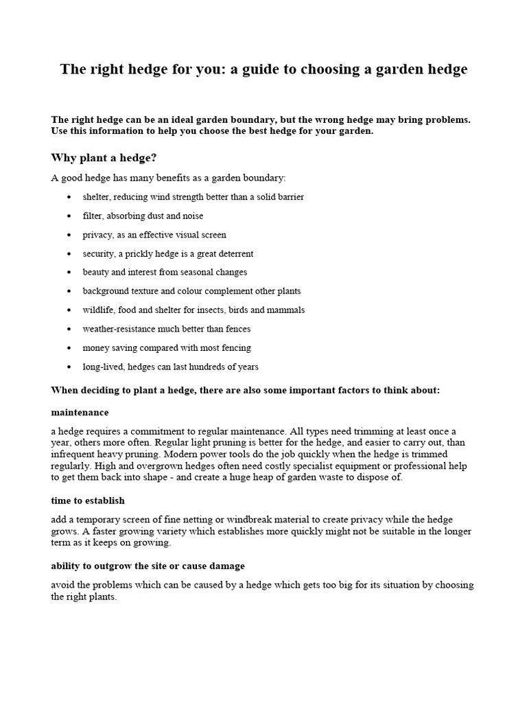 Garden Hedge | PDF | Hedge | Gardens