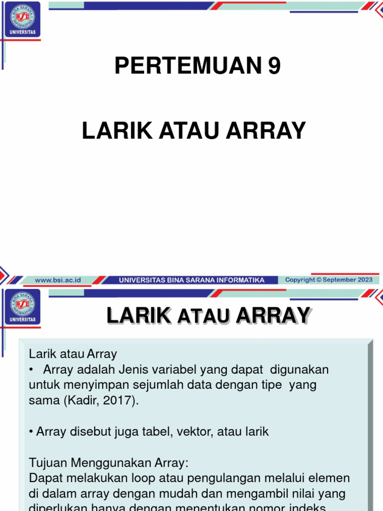 Array dan Matriks dalam Python | PDF | Metode & Bahan Ajar | Sains & Matematika