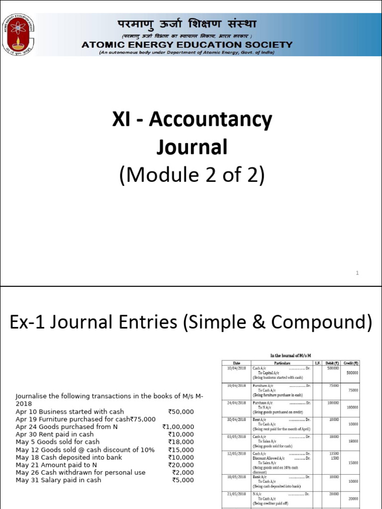 XI - Accountacy - Ledger - Journal PPT XI Journal 2 of 2 | PDF | Cash ...